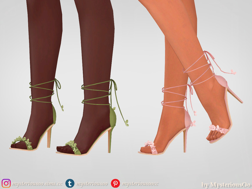 The Sims Resource - Butterfly heel sandals