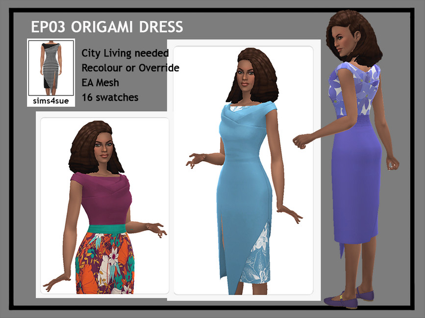 The Sims Resource - EP03 Origami Dress