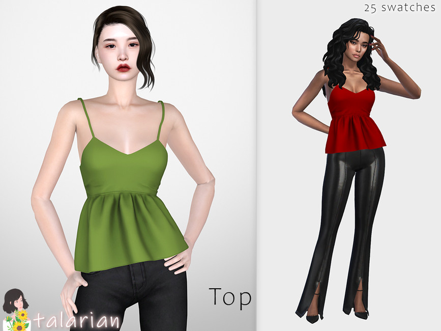 The Sims Resource - Bailey tank top with ruffles