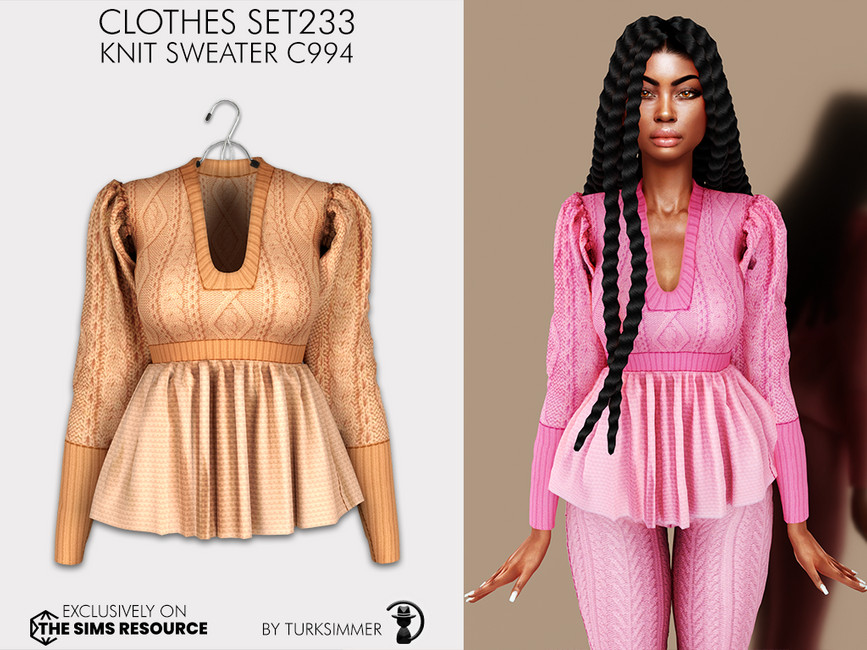 The Sims Resource - Clothes SET233 - Knit Sweater C994
