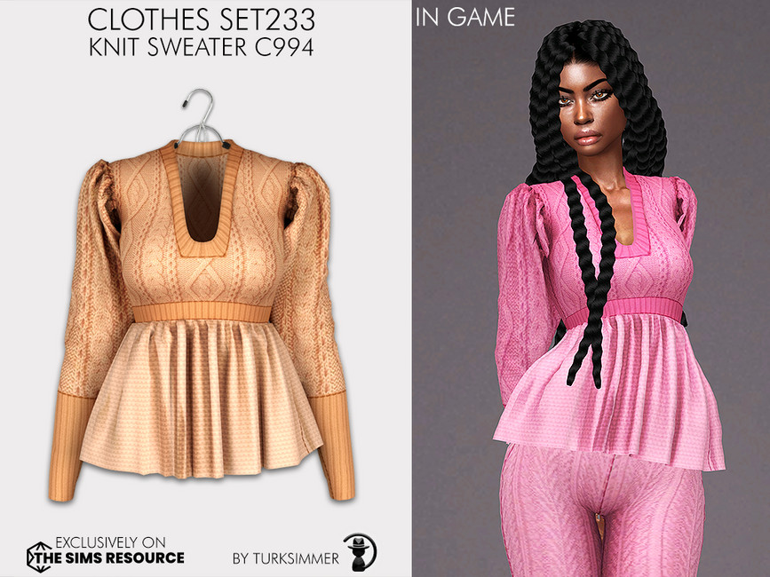 The Sims Resource - Clothes SET233 - Knit Sweater C994
