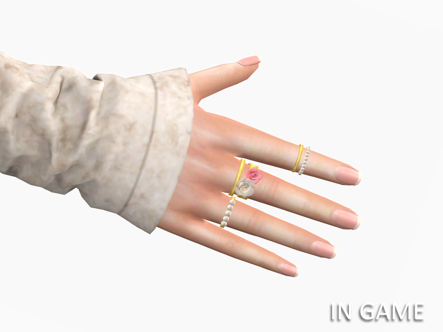 The Sims Resource - Rey Rose & Pearls RingsV2 (right)