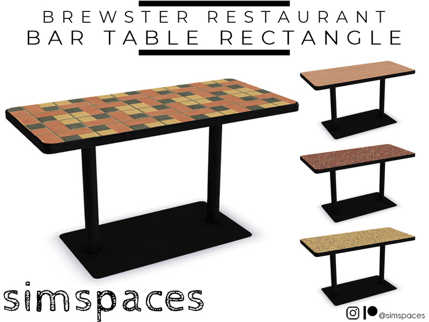 The Sims Resource - Brewster Restaurant - bar table rectangle