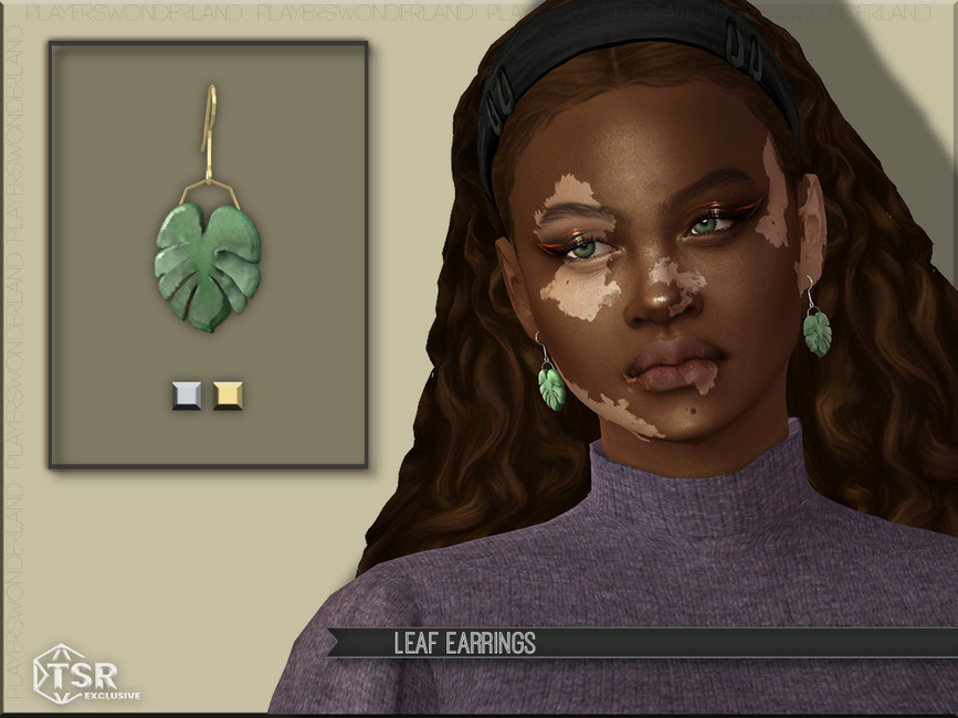 The Sims Resource - Leaf Earrings
