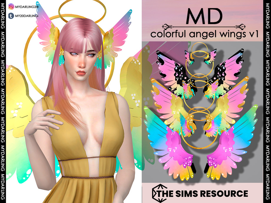The Sims Resource | colorful angel wings v1 Adult