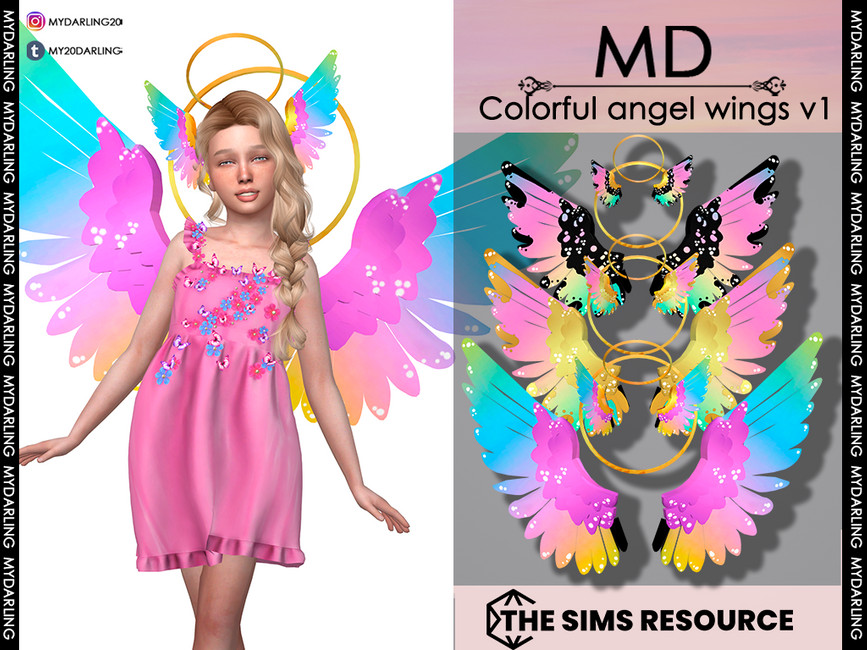 The Sims Resource - colorful angel wings v1 child