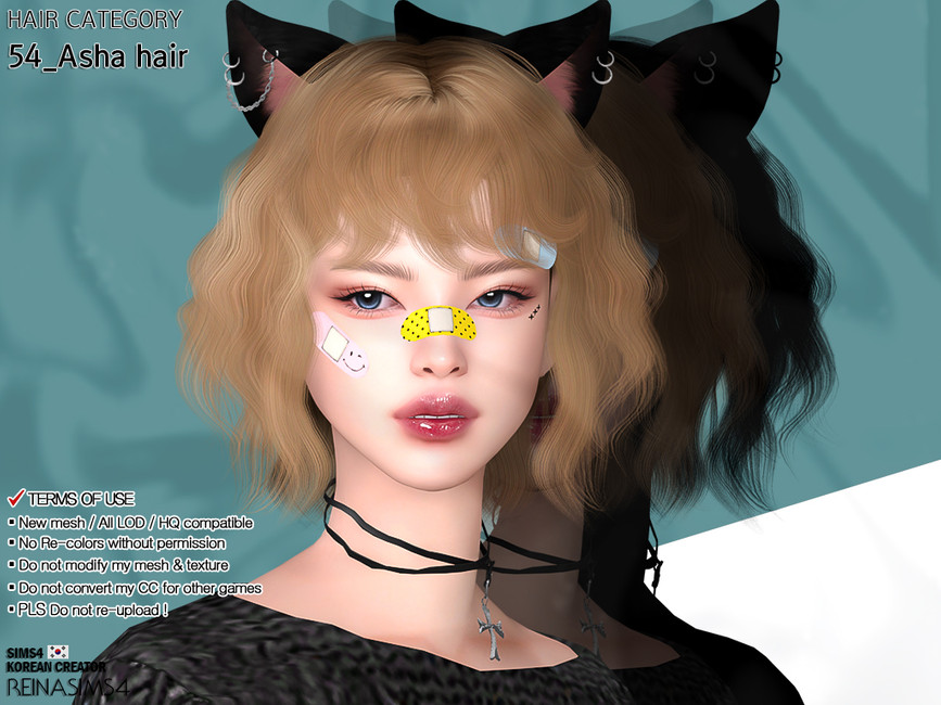 The Sims Resource - Asha hair