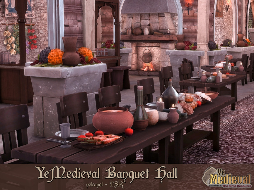 The Sims Resource - Ye Medieval Banquet Hall / TSR CC Only