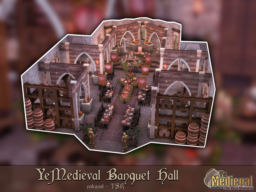 The Sims Resource - Ye Medieval Banquet Hall / TSR CC Only