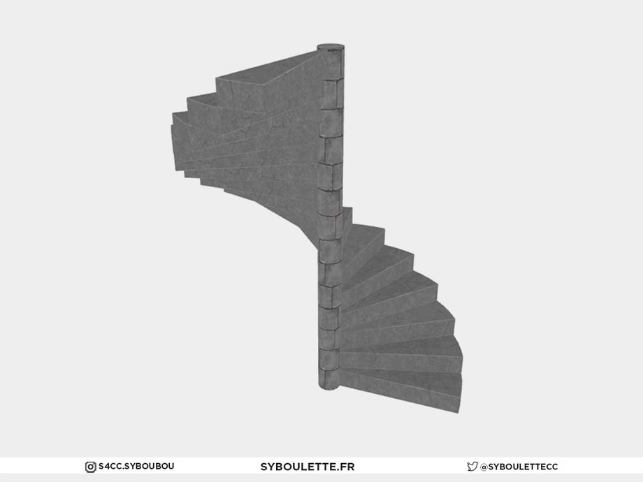 The Sims Resource - Medieval Stones Spiral stairs (tall)