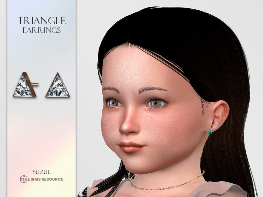 The Sims Resource - Triangle Earrings Toddler