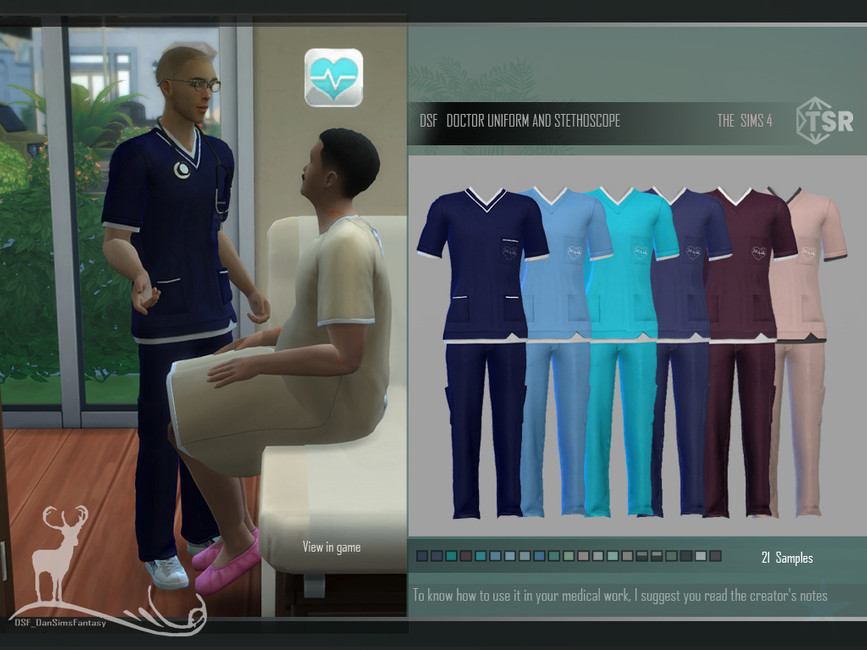 The Sims Resource - DOCTOR UNIFORM AND STETHOSCOPE