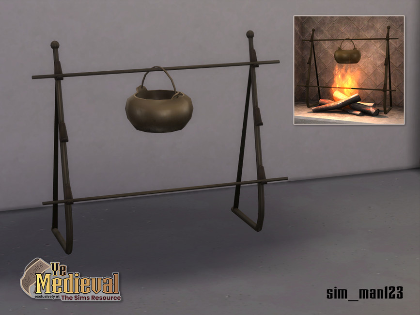 The Sims Resource - Margaery Fireplace Cooking Rack