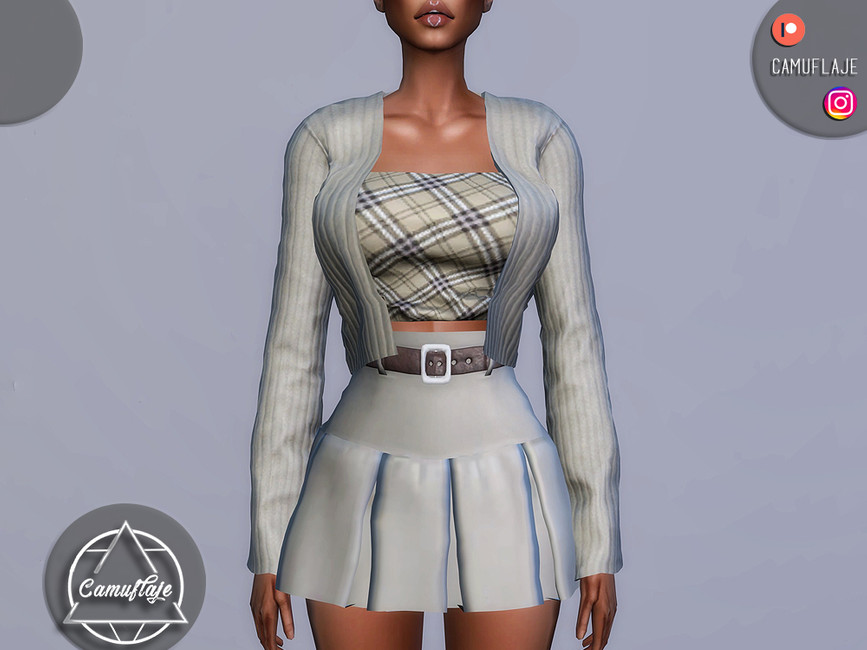 The Sims Resource - SET 233 - Cardigan & Top