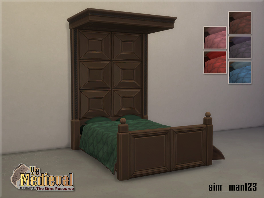 The Sims Resource | Margaery Double Bed - Half Canopy