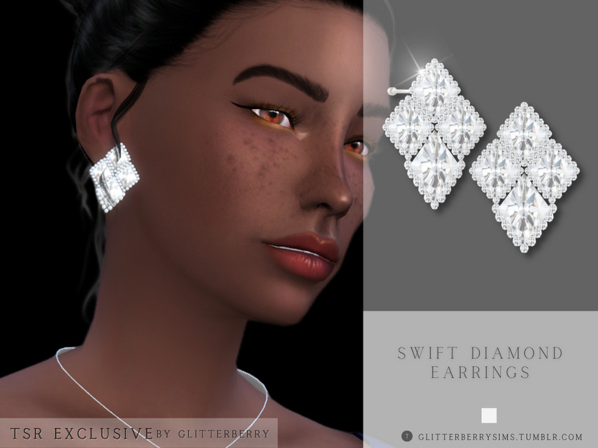 The Sims Resource - Swift Diamond Earrings