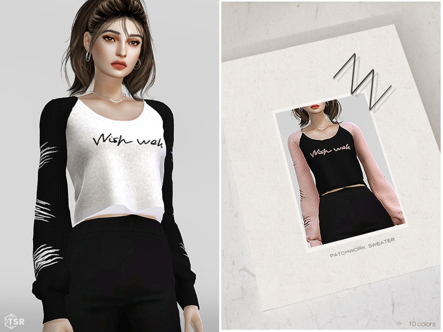 The Sims Resource - PATCHWORK SWEATER