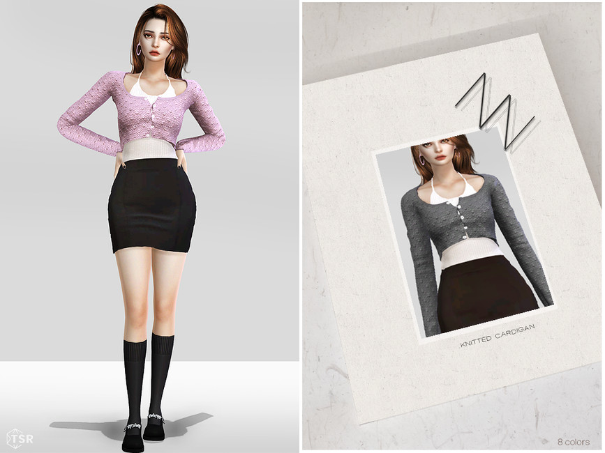 The Sims Resource - KNITTED CARDIGAN