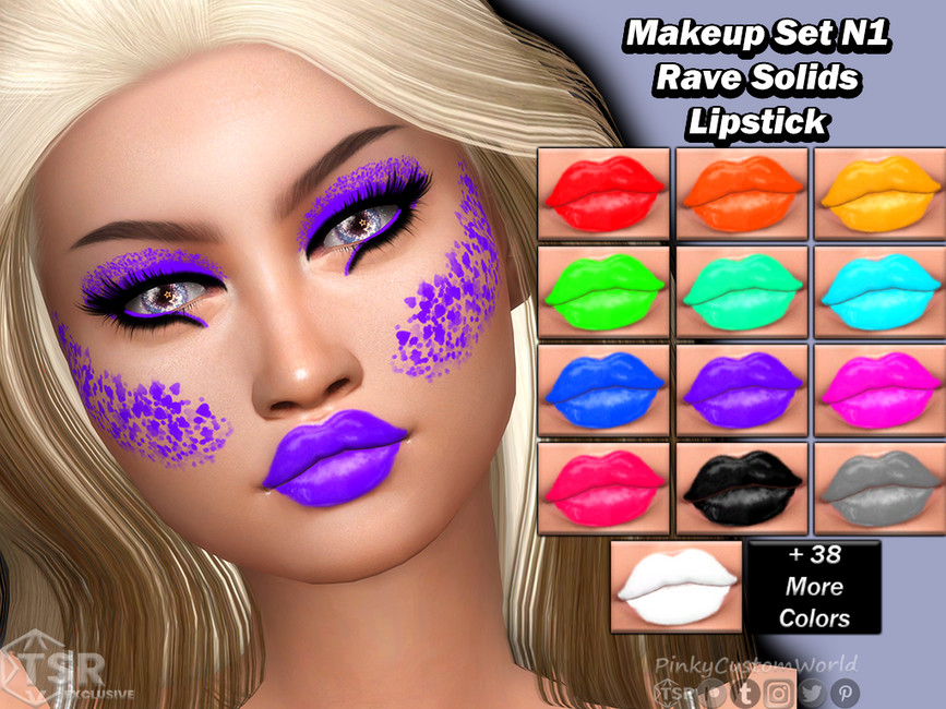 The Sims Resource - Makeup Set N1 - Rave Solids Lipstick