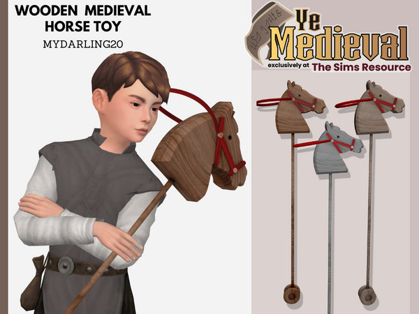 The Sims Resource | Ye Medieval Wooden medieval horse toy child