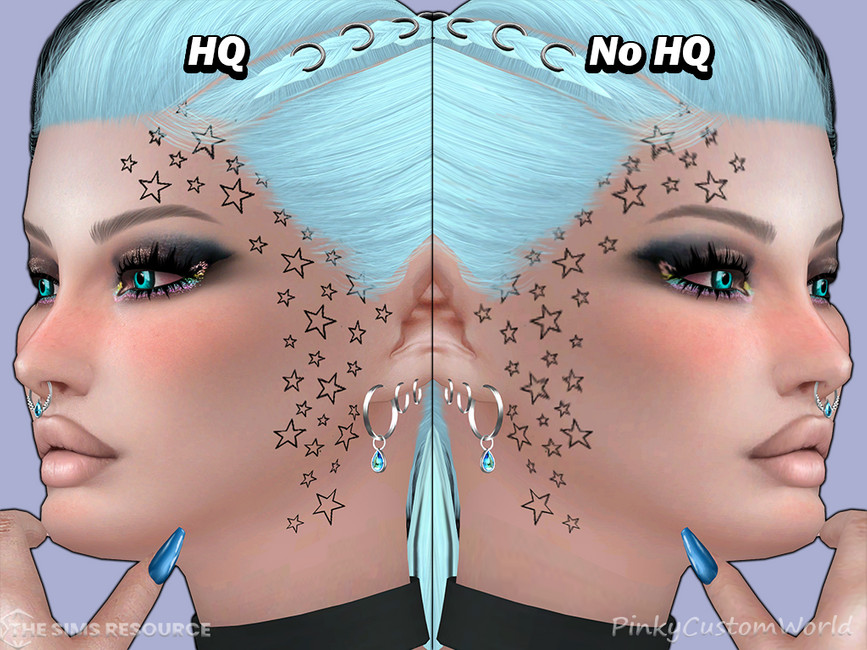 The Sims Resource - Face Tattoo N3 - Callie V1 (Set)