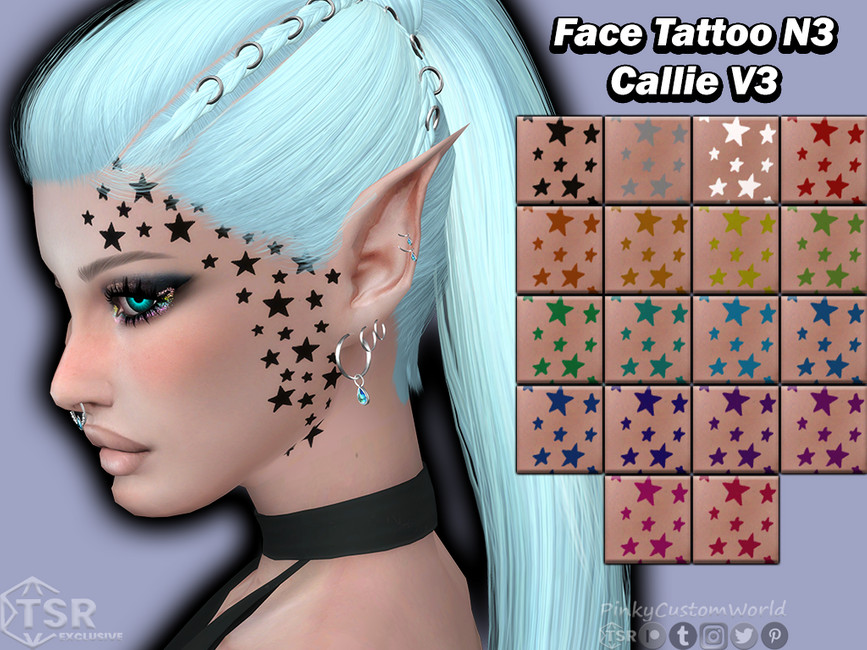 The Sims Resource - Face Tattoo N3 - Callie V3 (Set)