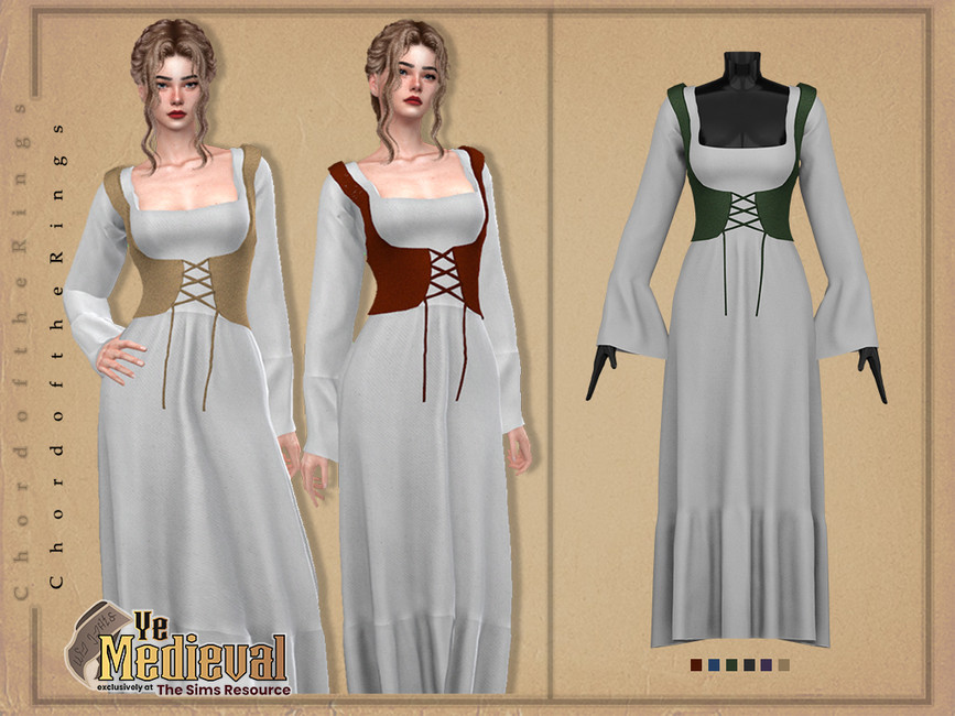 The Sims Resource - Ye Medieval Dress No.01