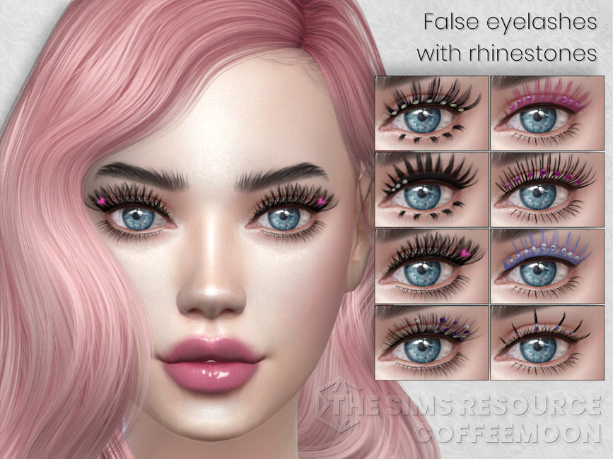 The Sims Resource - False eyelashes with rhinestones