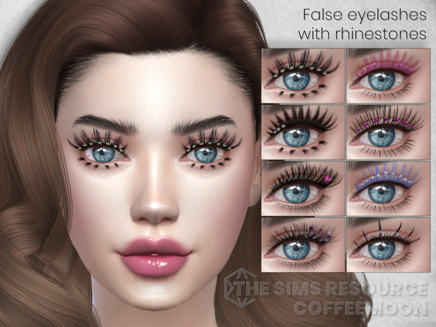 The Sims Resource - False eyelashes with rhinestones