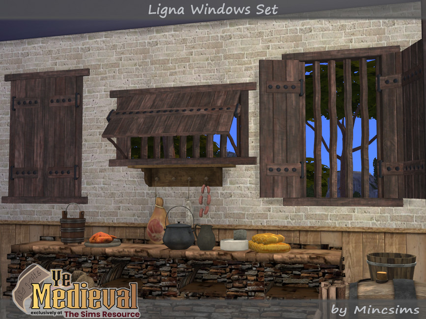 The Sims Resource - Ye Medieval - Ligna Windows Set