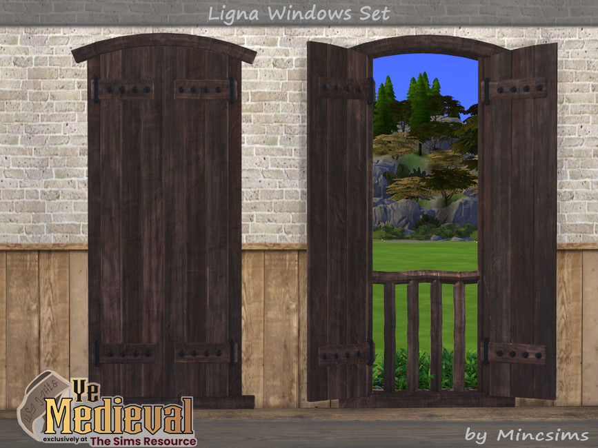 The Sims Resource - Ye Medieval - Ligna Windows Set