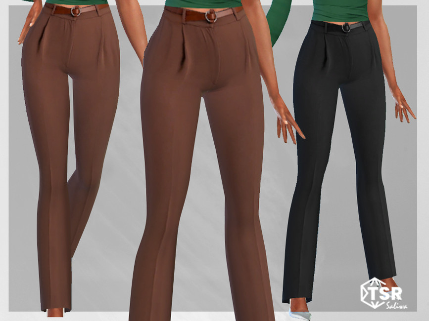 The Sims Resource - Female Belted Cotton Pants