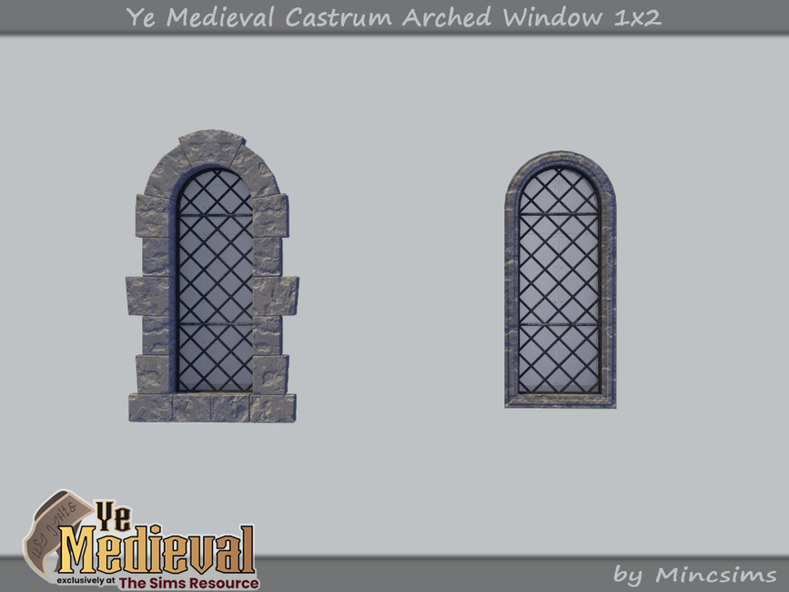 The Sims Resource - Ye Medieval Castrum Arched Window 1x2