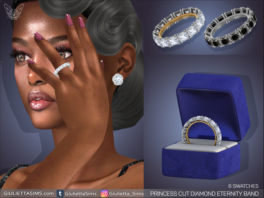 The Sims Resource - Princess Cut Diamond Eternity Band