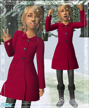 The Sims Resource | Outerwear for Girls - 5ff2097f Sicfcoatpink