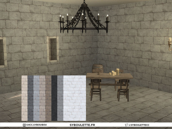 The Sims Resource - Medieval stone wallpaper