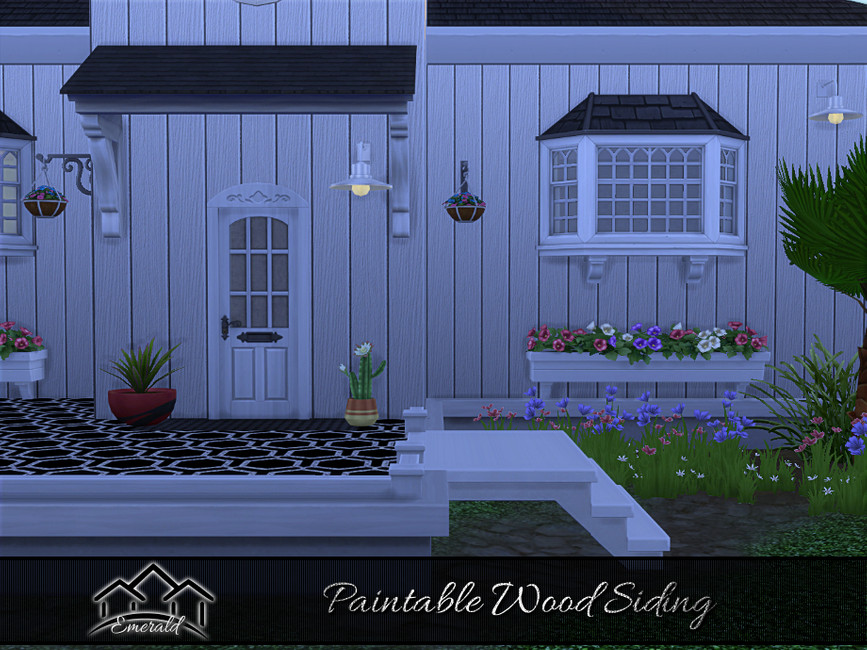 The Sims Resource - Paintable Wood Siding S1