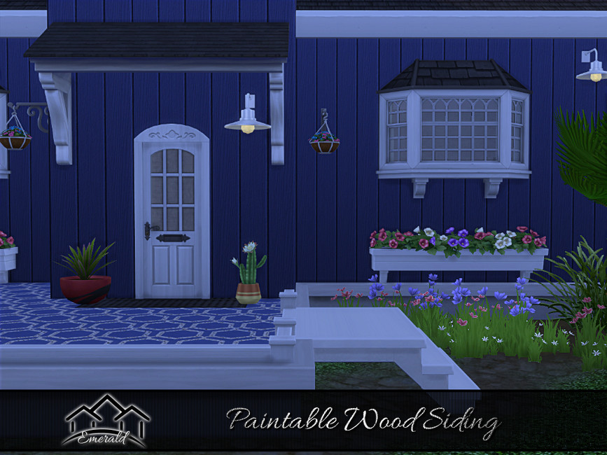 The Sims Resource - Paintable Wood Siding S2