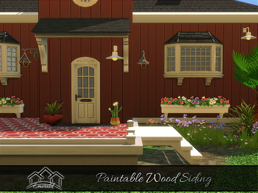 The Sims Resource - Paintable Wood Siding S3