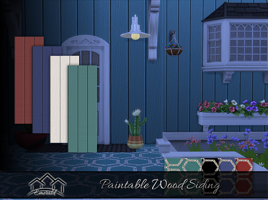 The Sims Resource - Paintable Wood Siding