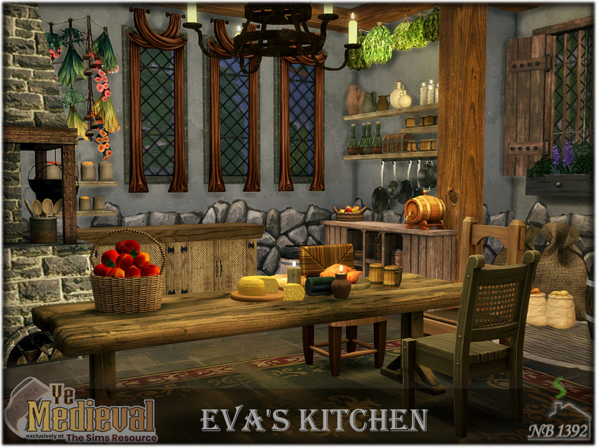 The Sims Resource - Ye Medieval Eva's Kitchen (CC only TSR!)