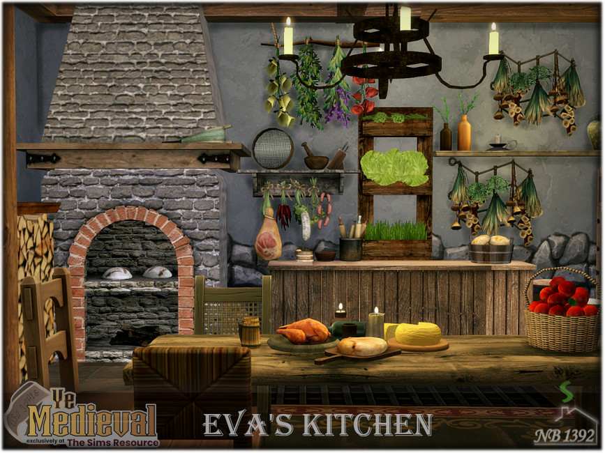 The Sims Resource - Ye Medieval Eva's Kitchen (CC only TSR!)