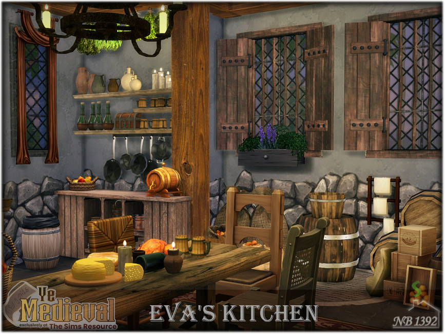 The Sims Resource - Ye Medieval Eva's Kitchen (CC only TSR!)
