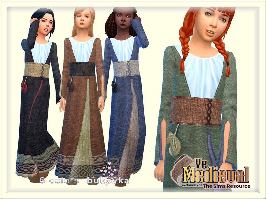 The Sims Resource - Ye Medieval Dress c/f