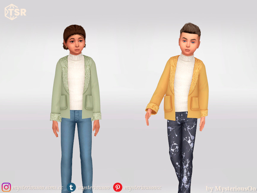 The Sims Resource - Jacket with fluffy collar