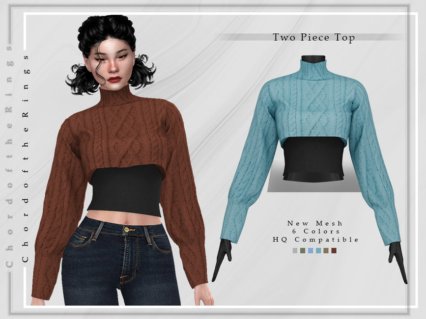 The Sims Resource - ChordoftheRings Two Piece Top T-370