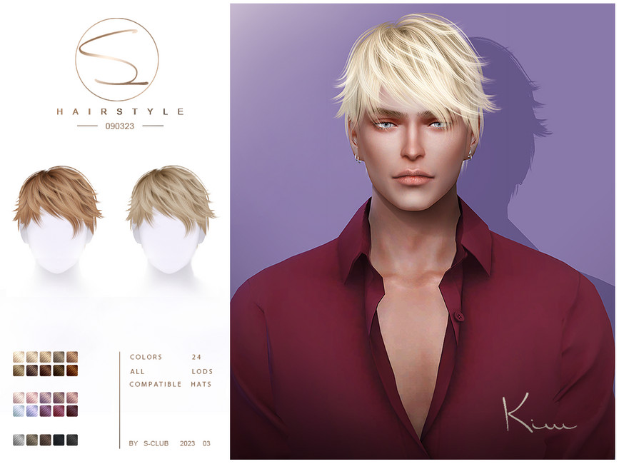 The Sims Resource - Short man hairstyle Kim(090323)