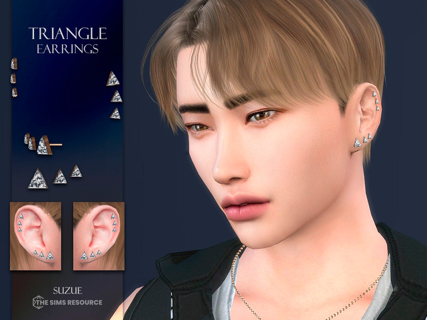 The Sims Resource - Triangle V2 Earrings