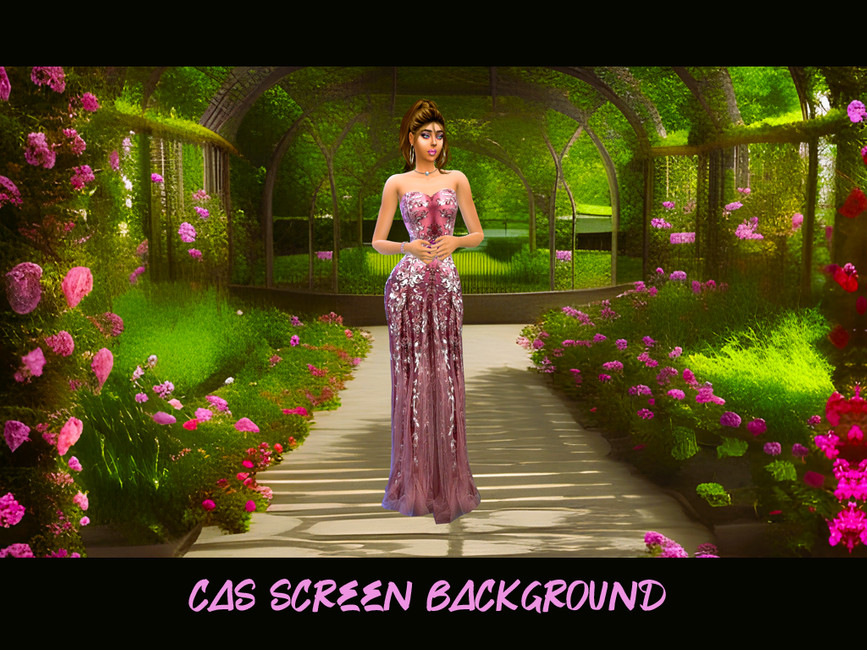 The Sims Resource - Romantic Rose Garden CAS Screen Background