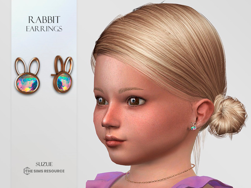 The Sims Resource - Rabbit Earrings Toddler